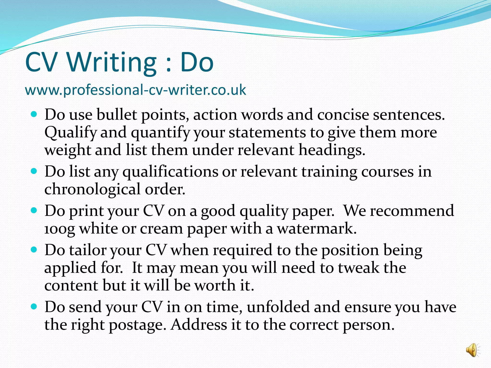 CV Writing Help and Advice | PPT