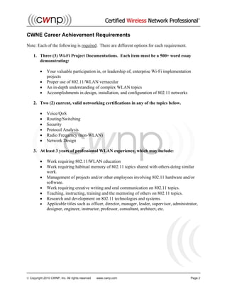 2011 cwne application | PDF | Computer Networking | Computing