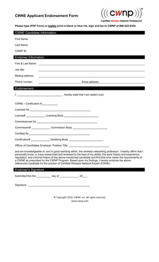 2011 cwne application | PDF | Computer Networking | Computing