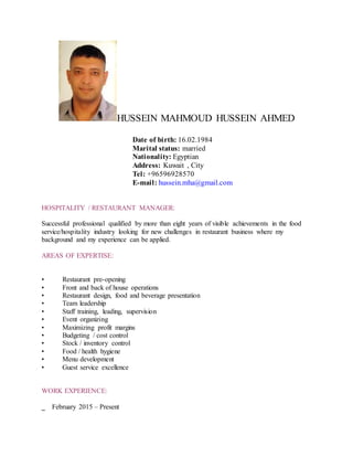 Cv hussein ahmed | PDF