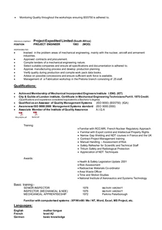 Cv ian barlow 2015 updated july esa | PDF