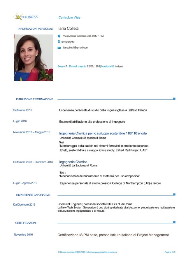 Cv ilaria colletti | PDF