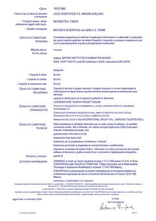 Curriculum vitae et studiorum Antonio Impara | PDF