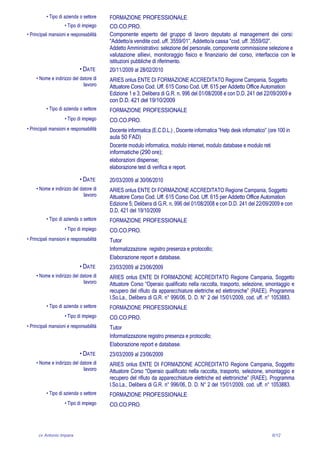 Curriculum vitae et studiorum Antonio Impara | PDF