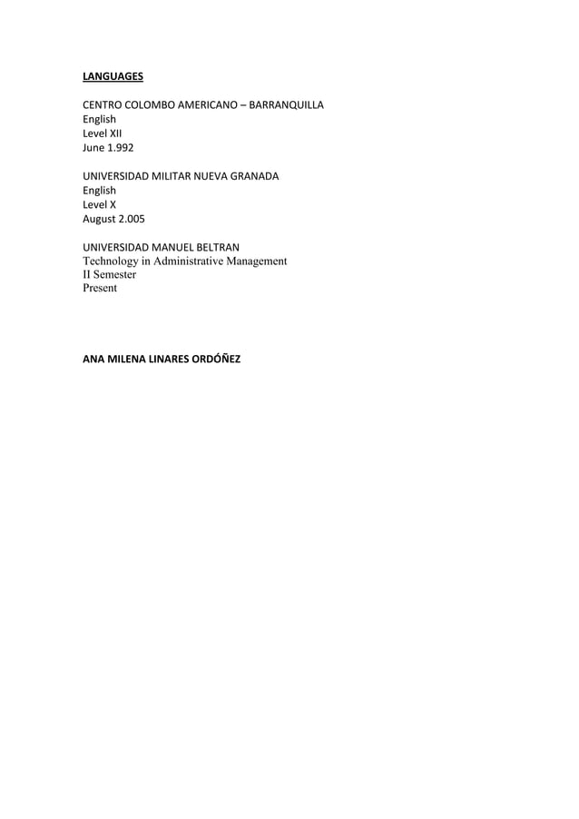 Cv in english | PDF