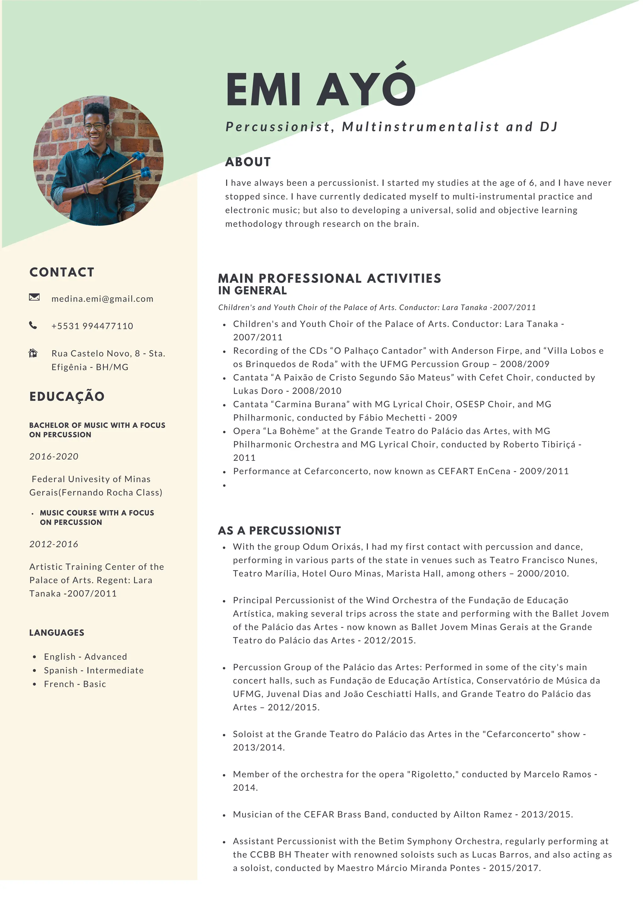 Curriculum Vitae in english for everybody 'til reach 40 characters | PDF