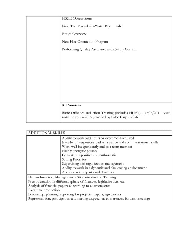 Cv in English | DOC