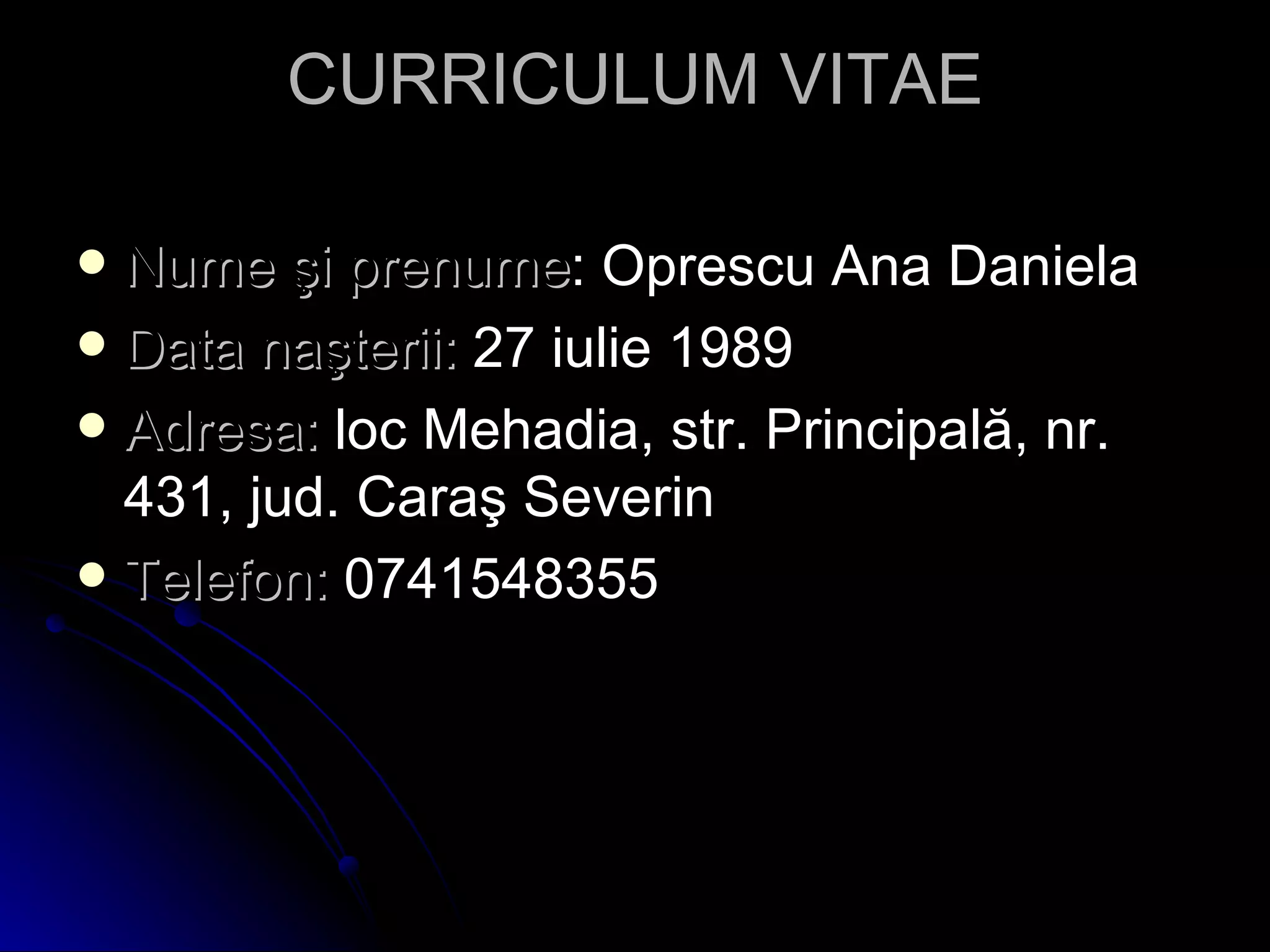 Cv In Power Point | PPT