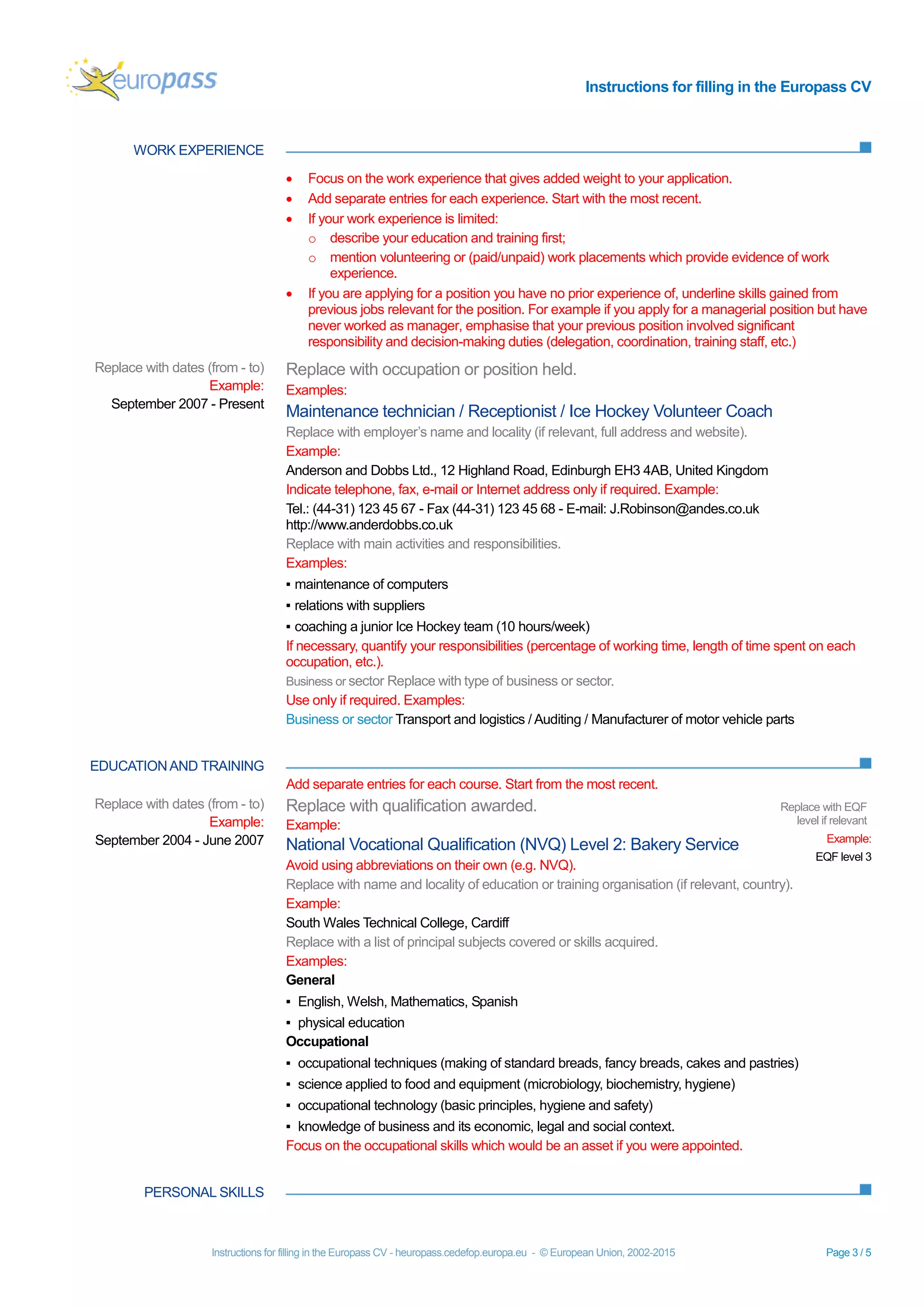 Cv instructions | PDF