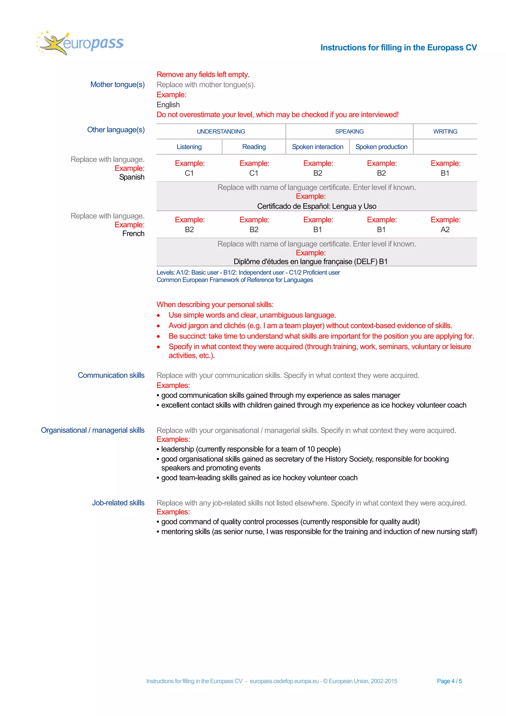 Cv instructions | PDF