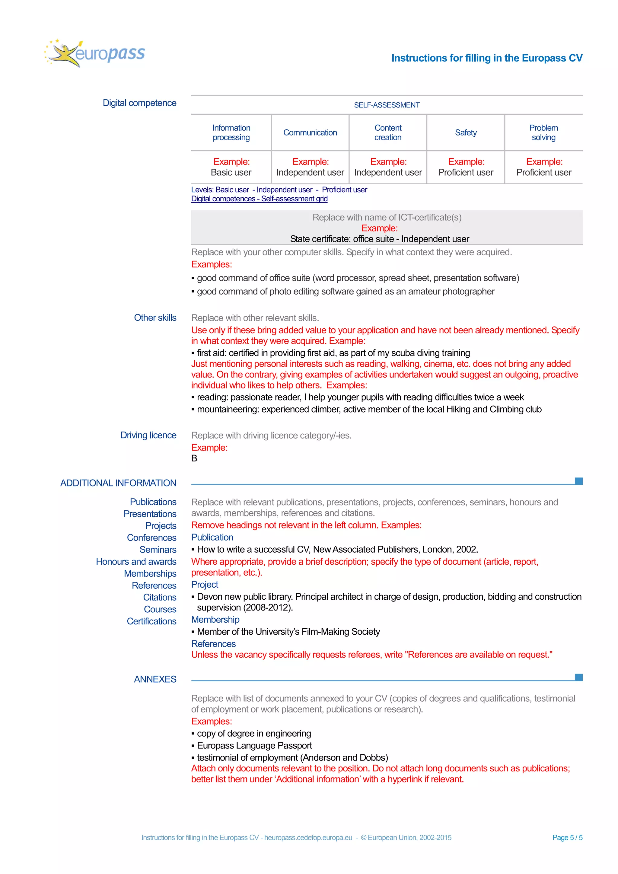 Cv instructions | PDF