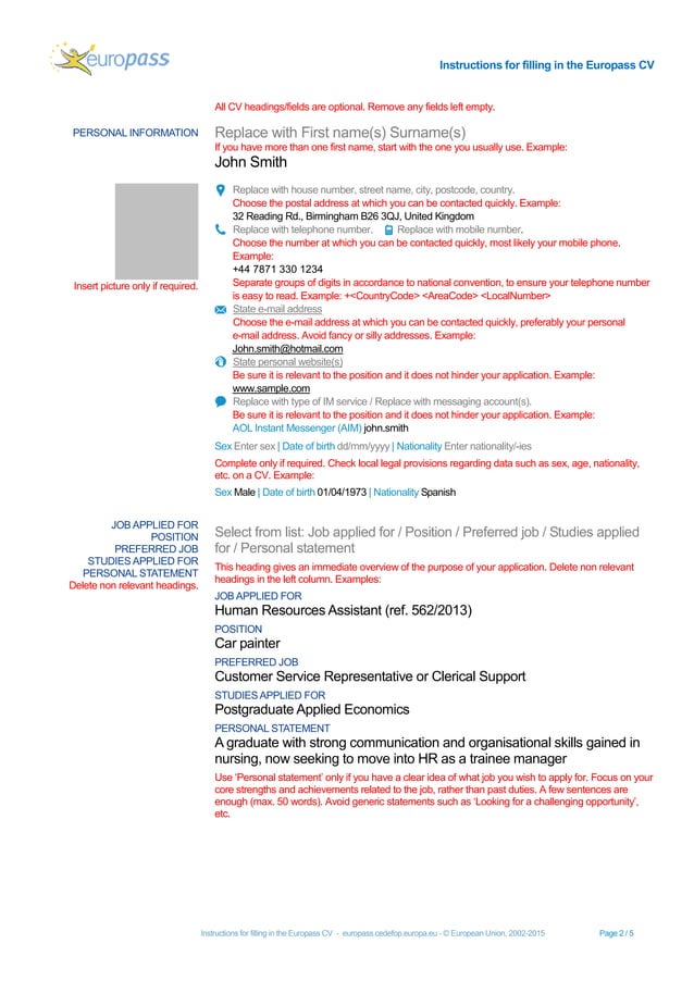 Cv instructions | PDF