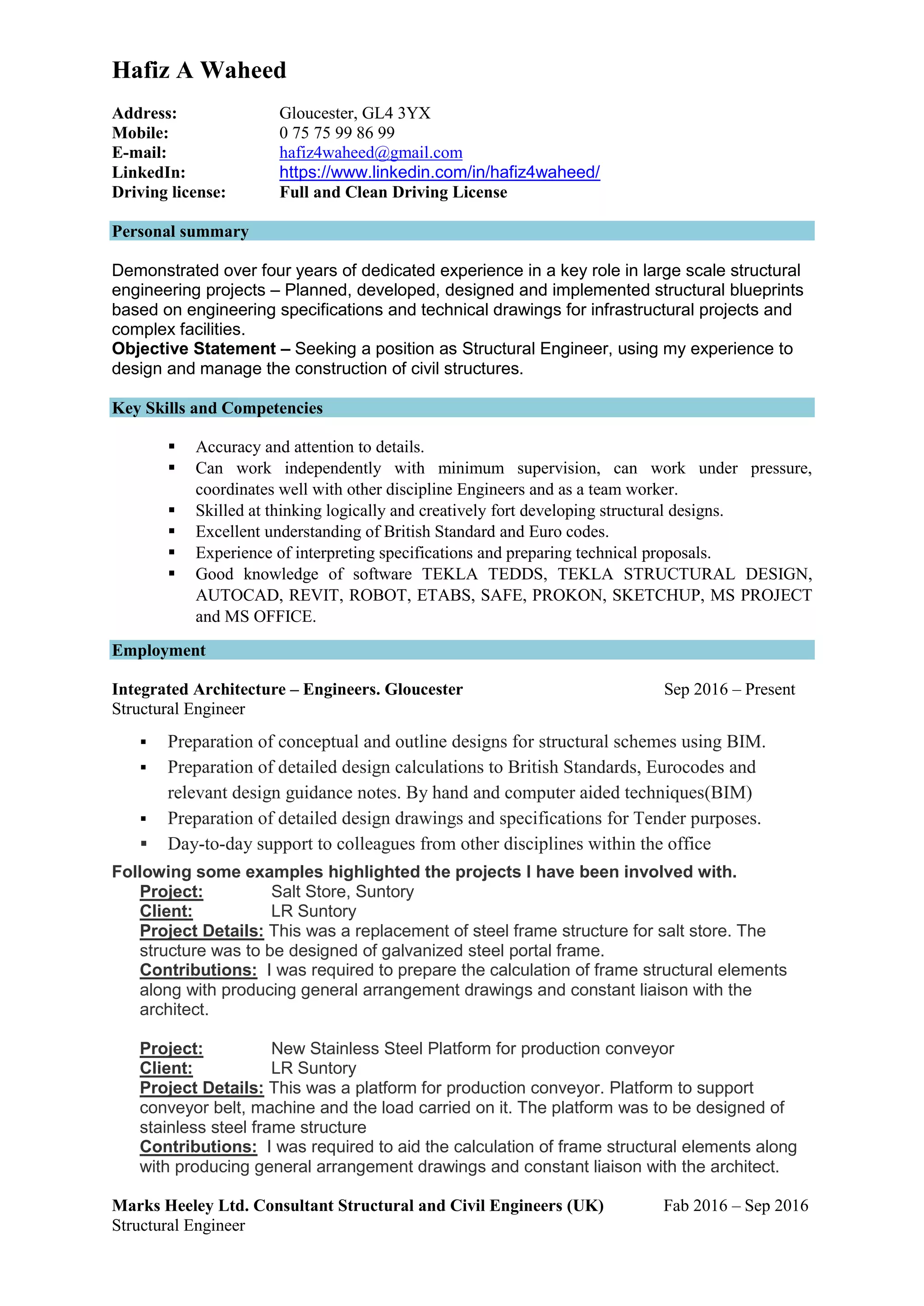 HAFIZ'S Cv | PDF