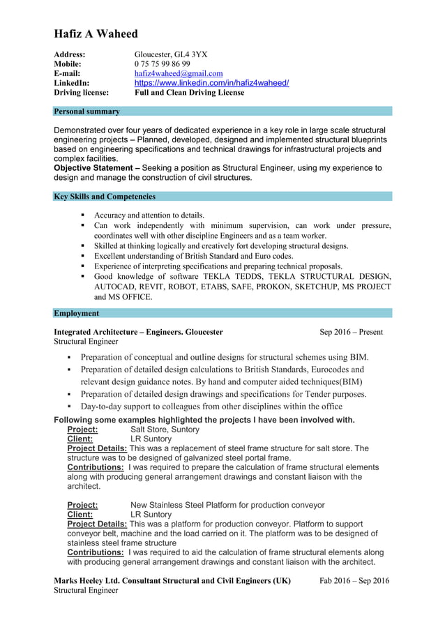 HAFIZ'S Cv | PDF