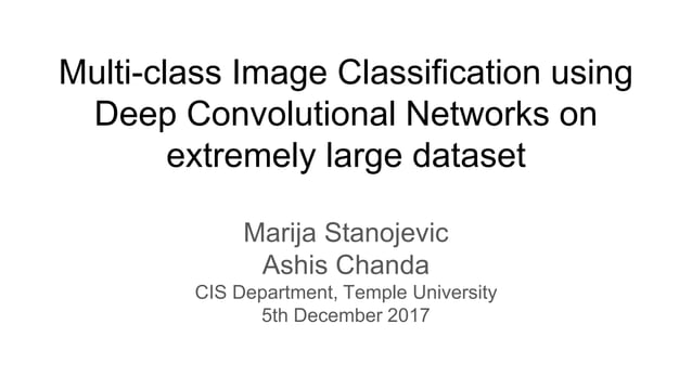 Multi Class Image Classification Using Deep Convolutional Networks On