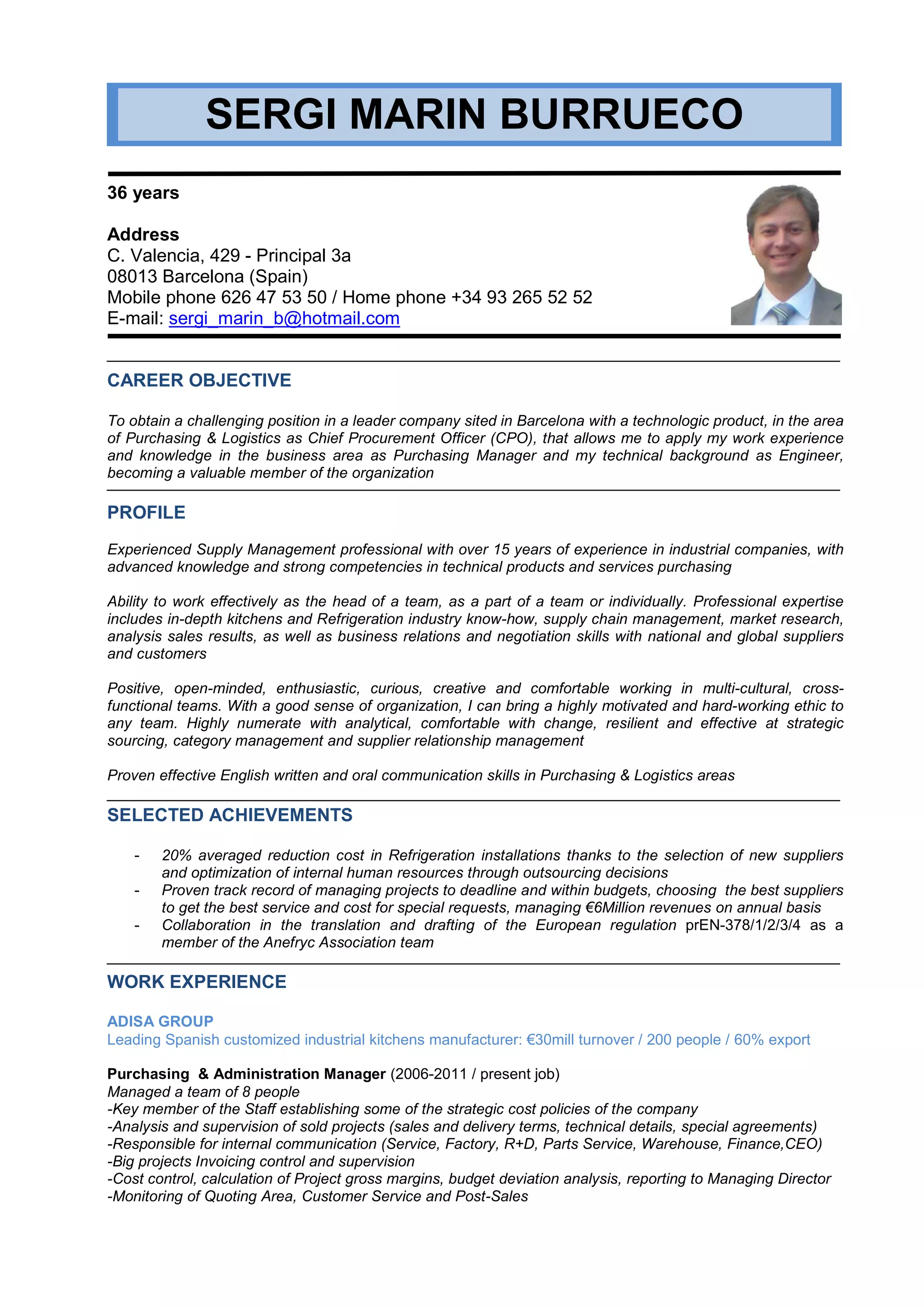 English CV Sergi Marin | PDF