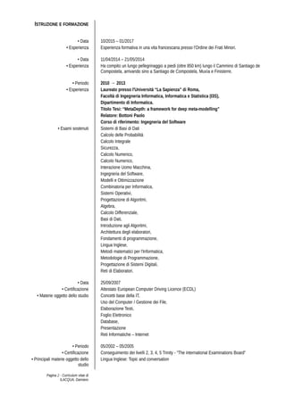 Curriculum Vitae (Italiano) | PDF