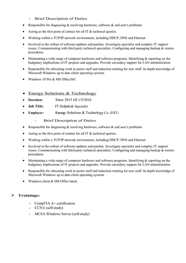 Islam Eid CV | PDF | IT and Internet Support | Internet