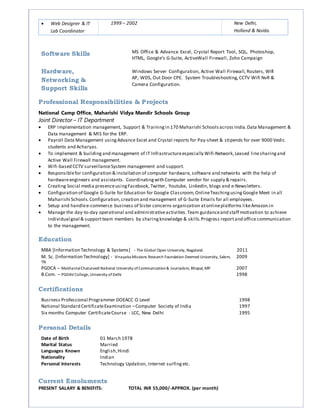 CV Information Technology Specialist Ranjit 2020 | DOCX