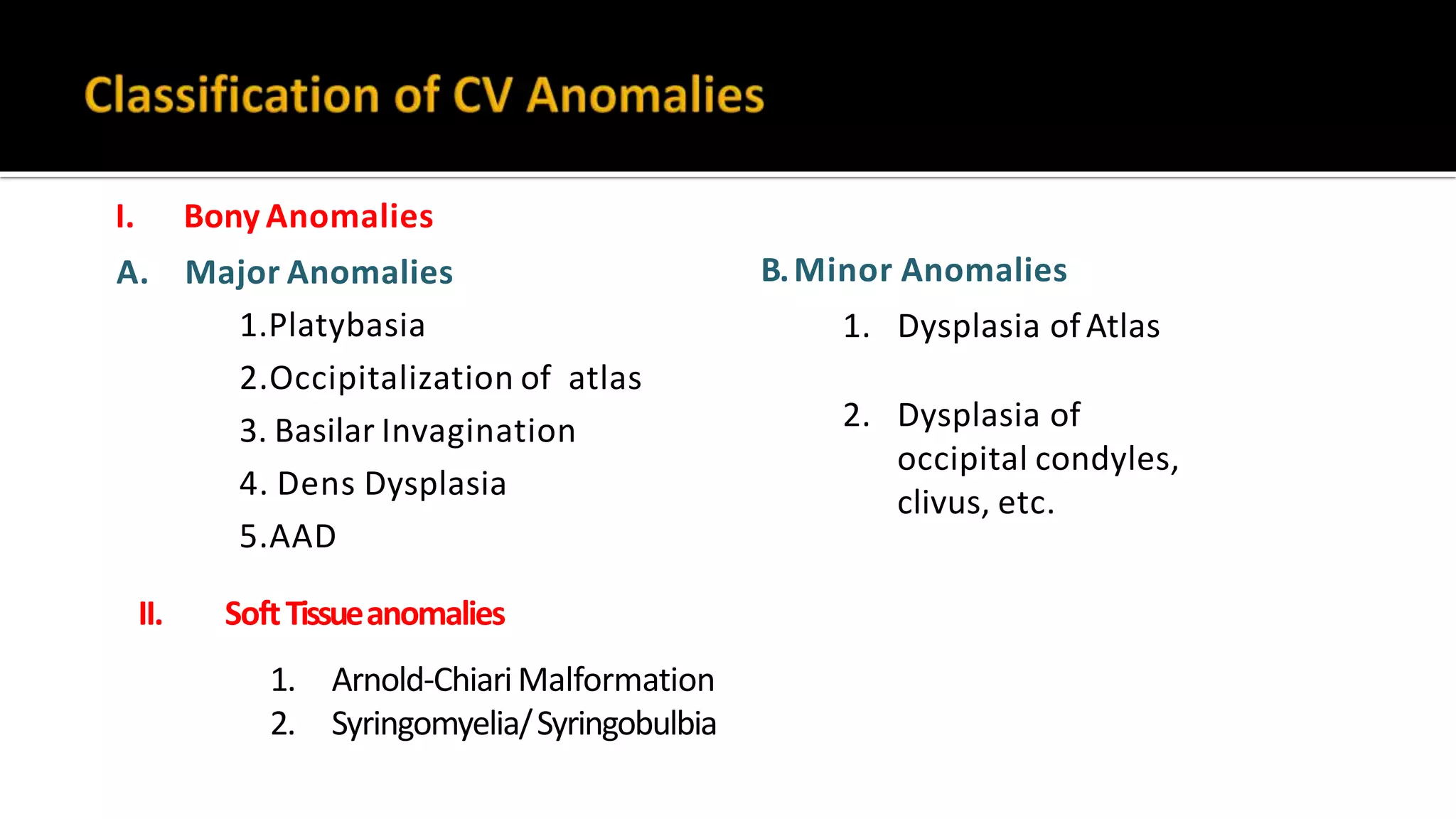 Cranio vertebral junction anomalies | PPTX