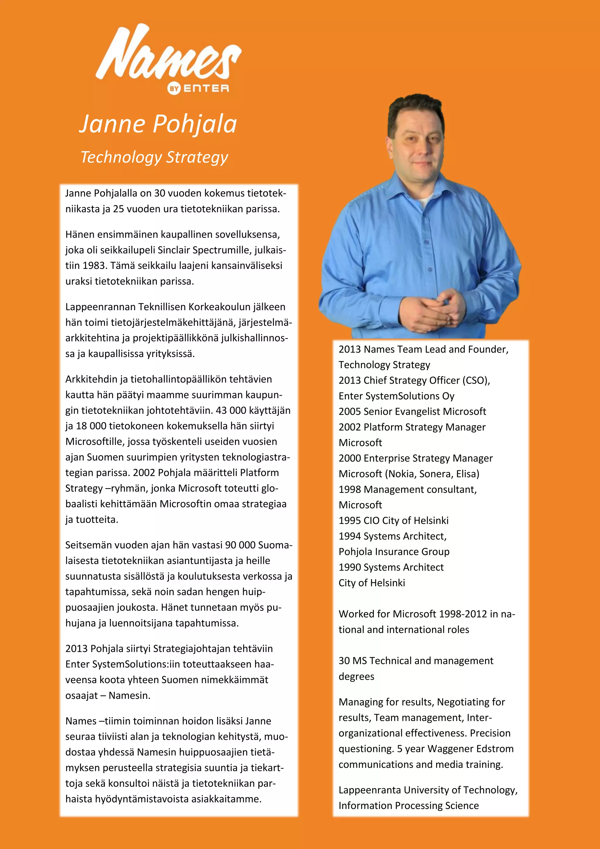 CV Janne Pohjala | PDF