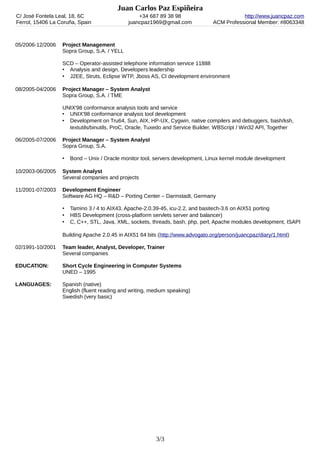 My English CV | PDF | Operating Systems | Computer Software and ...