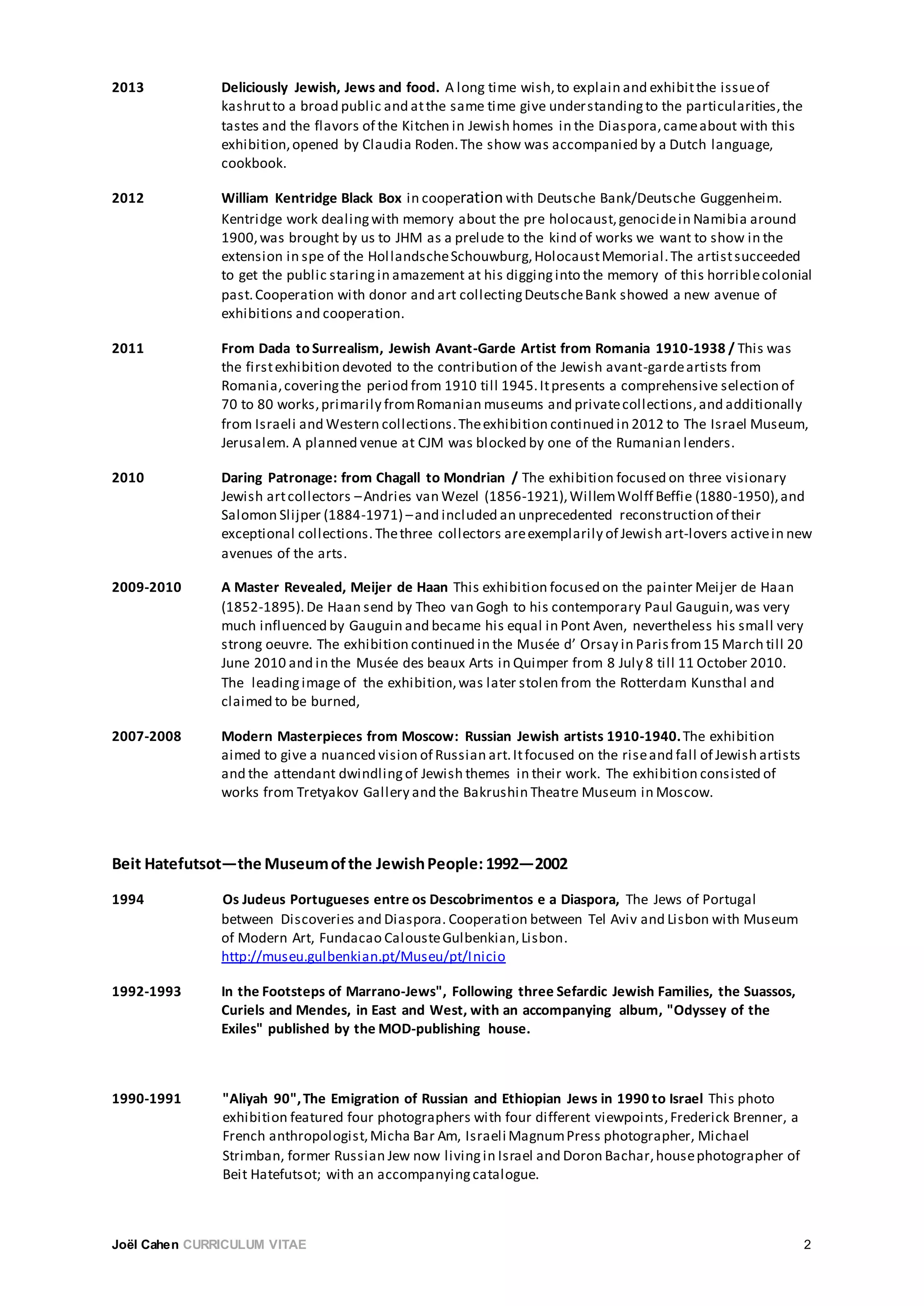 Resume Joel J. Cahen | DOCX