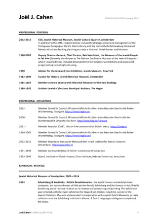 Resume Joel J. Cahen | DOCX