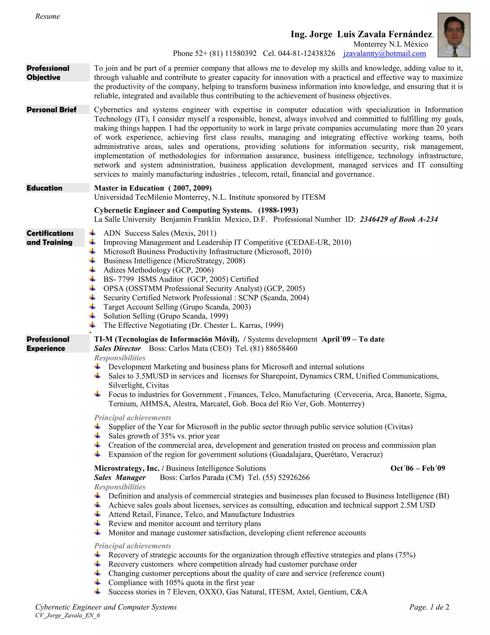 Cv jorge zavala_en_6 | PDF