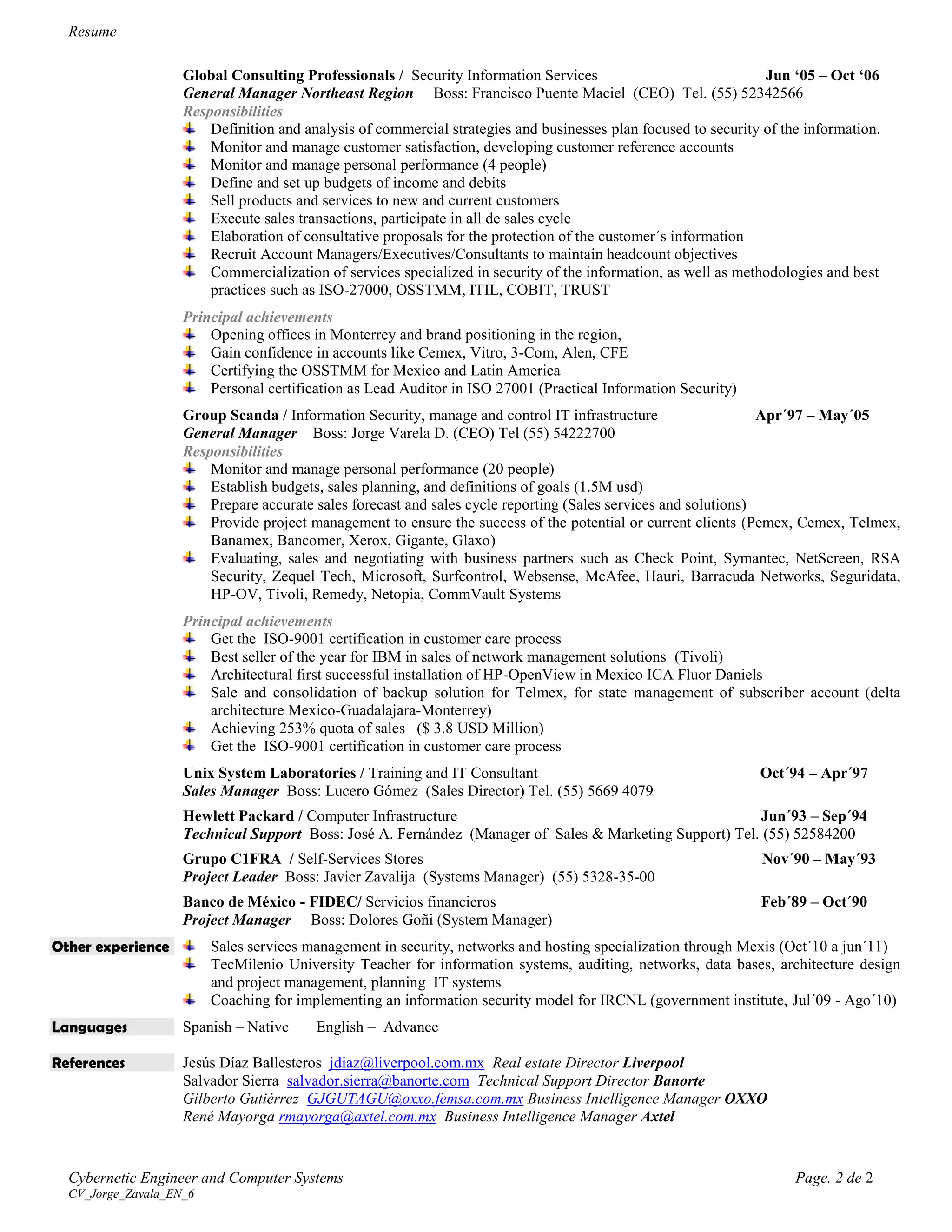 Cv jorge zavala_en_6 | PDF