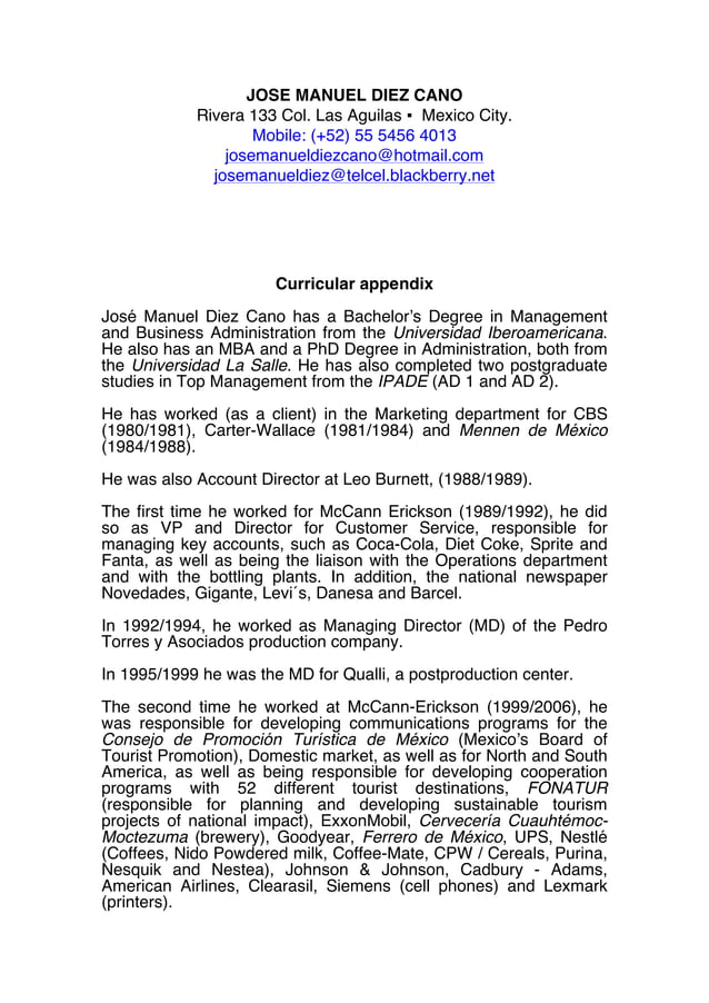 Cv Jose Manuel Diez Cano | PDF