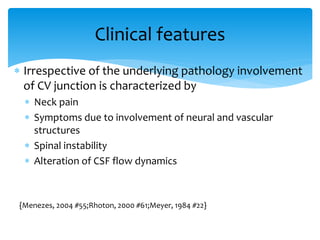 Soft tissue lesions involving cranio-vertebral junction | PPTX