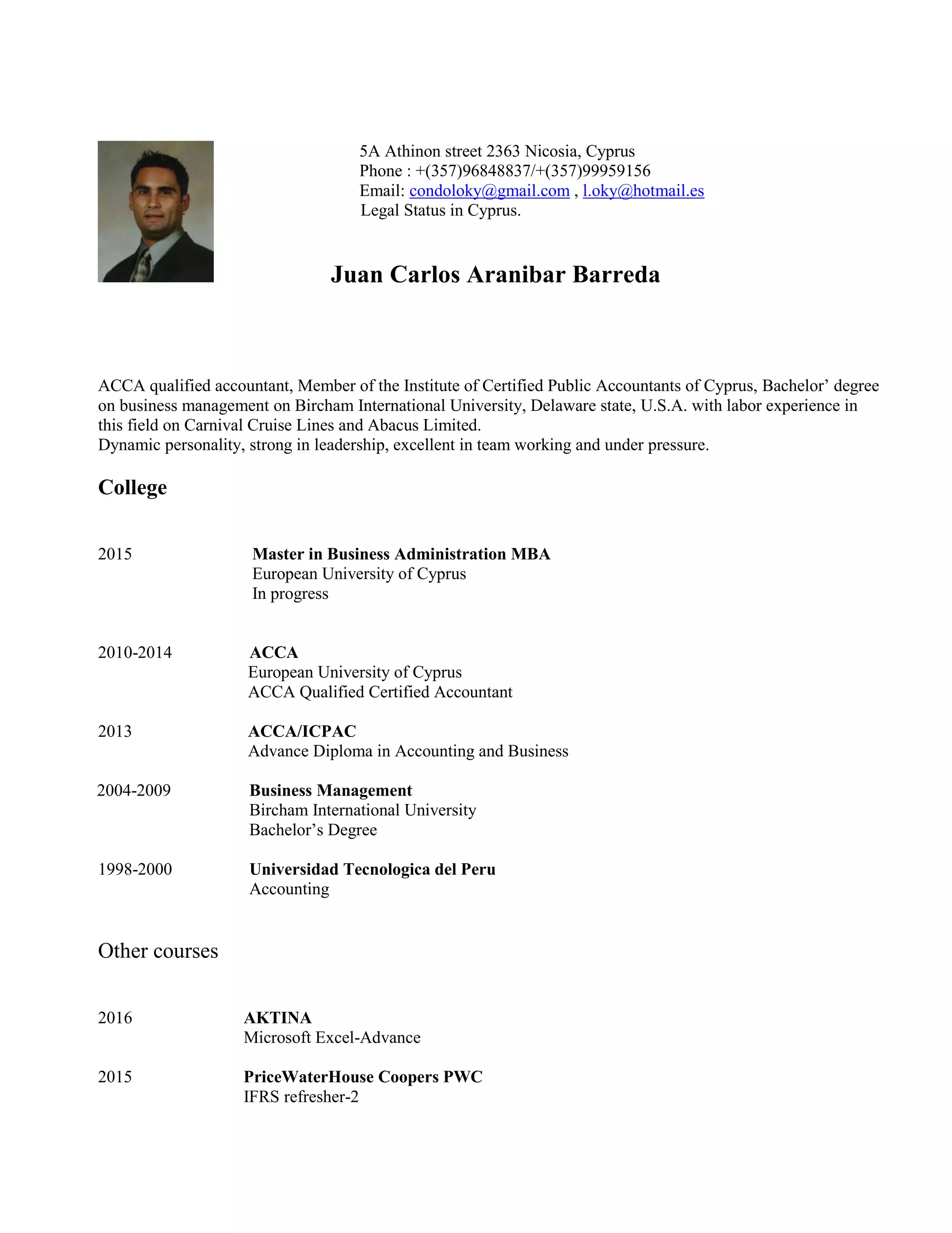 Cv juan english | PDF