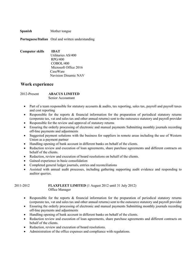 Cv juan english | PDF