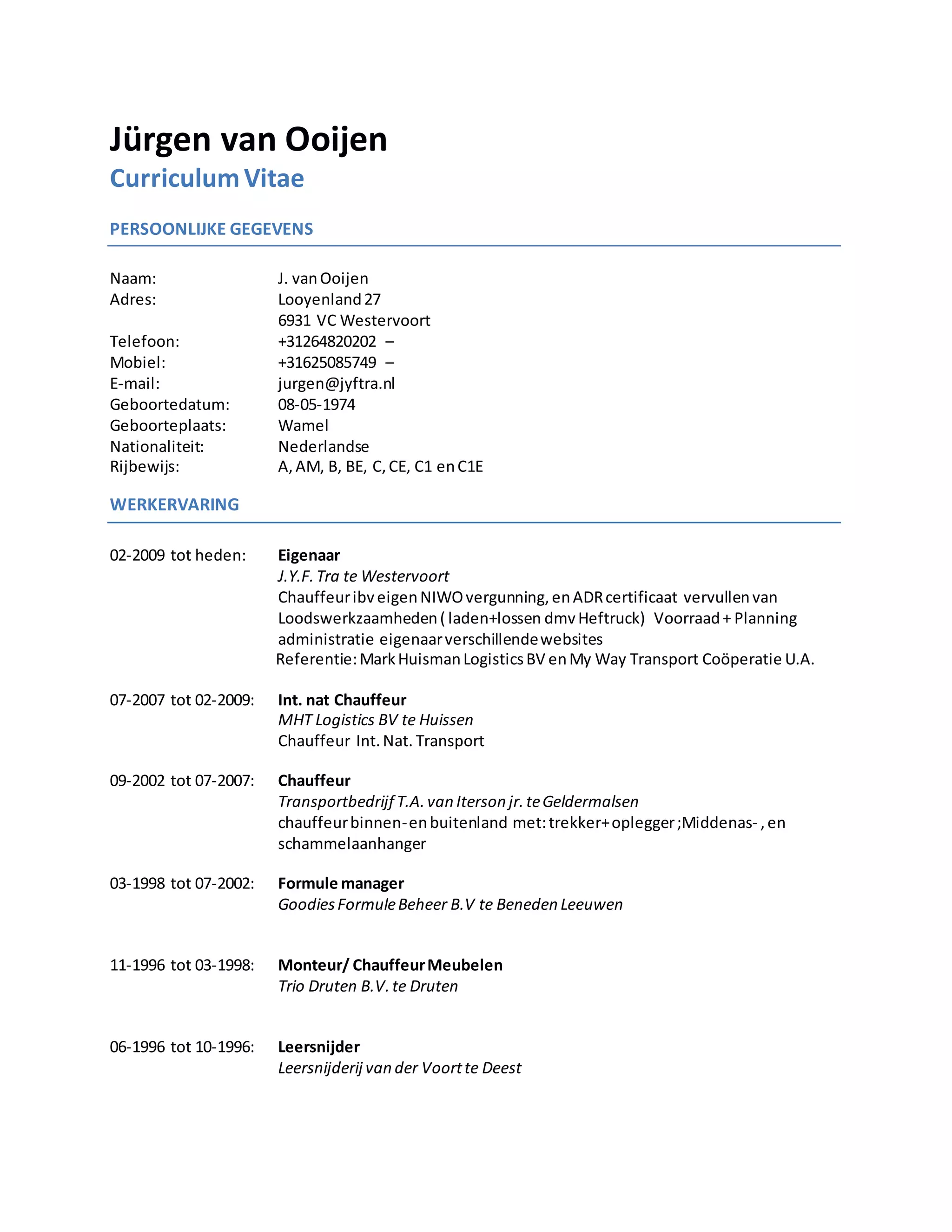 Cv jurgen | DOCX