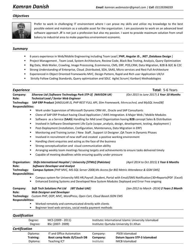 Cv kamran_danish | PDF