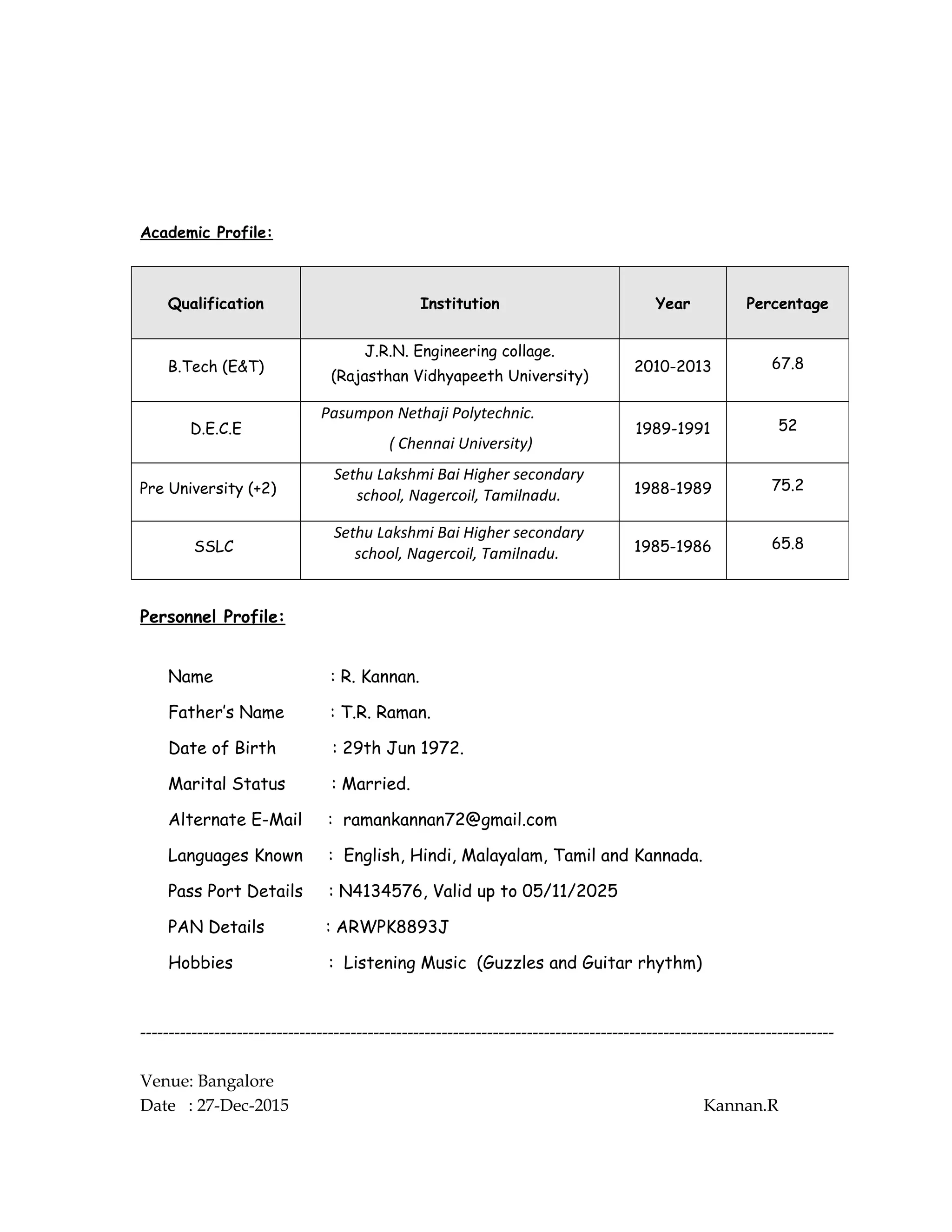 Cv kannan | PDF