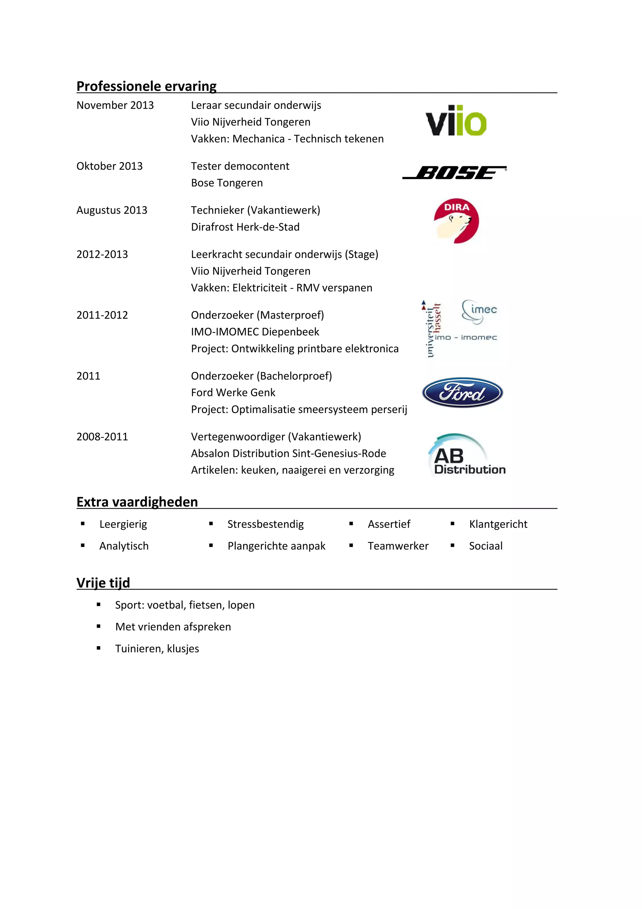 Cv karsten vandecaetsbeek | PDF