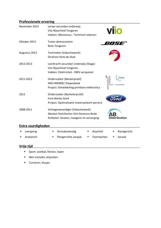 Cv karsten vandecaetsbeek | PDF