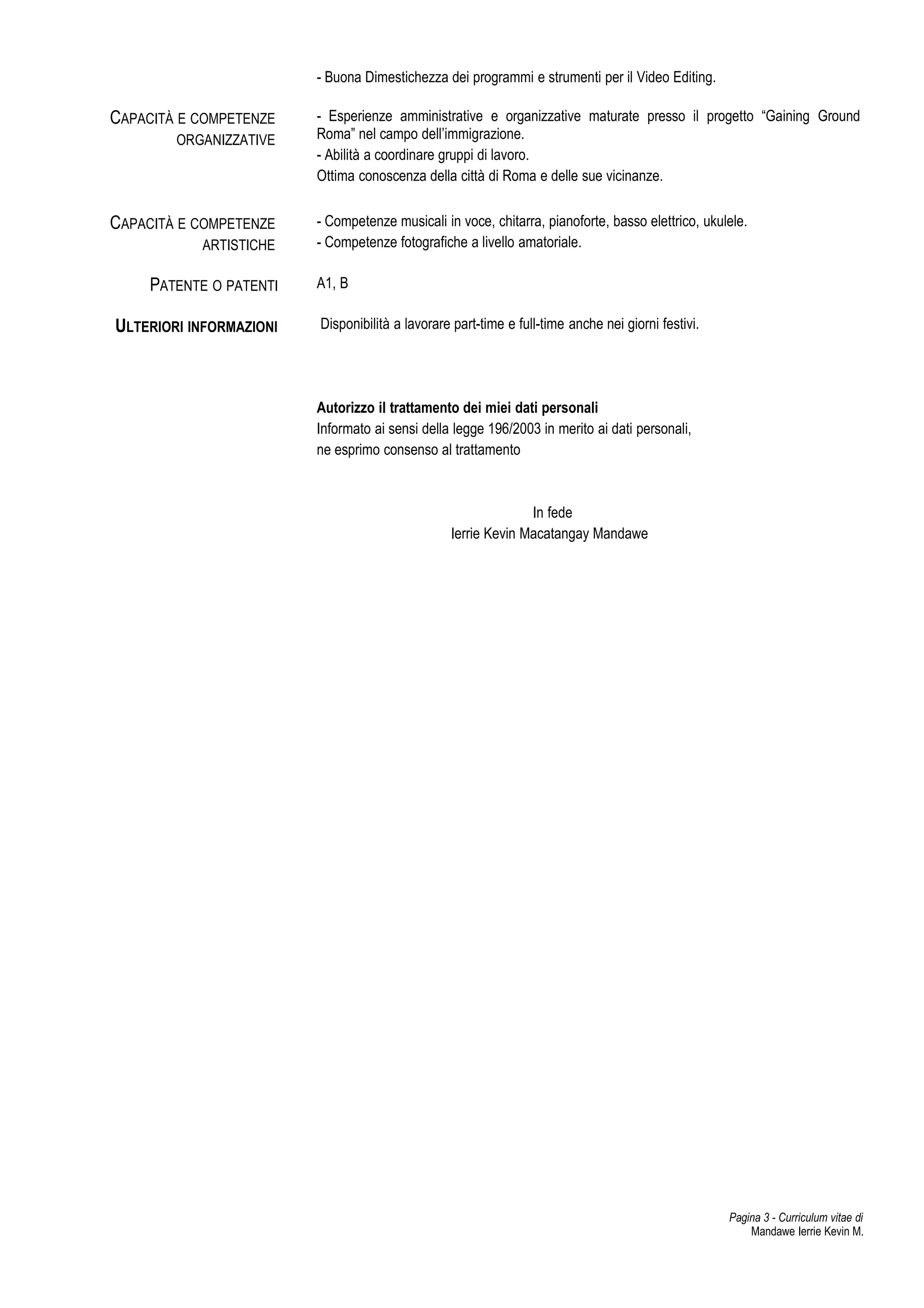 Cv kevin mandawe | DOC