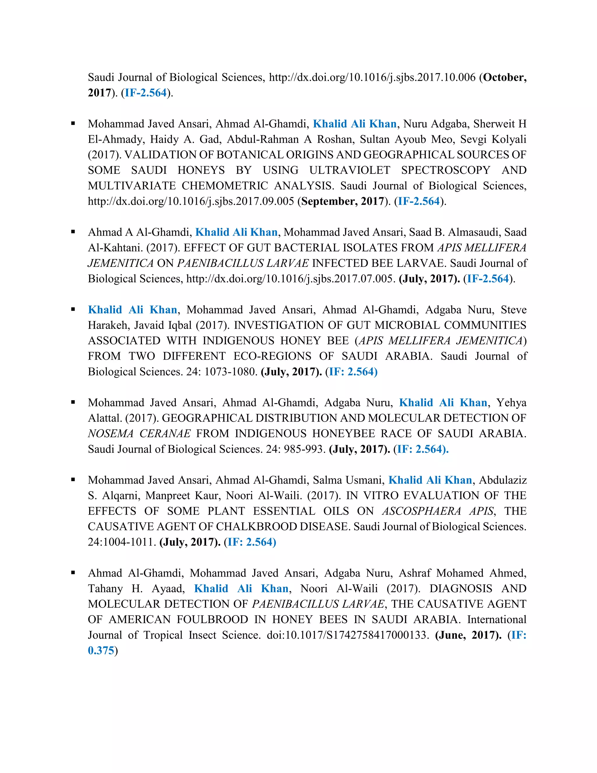 Cv Dr. Khalid Ali Khan | PDF