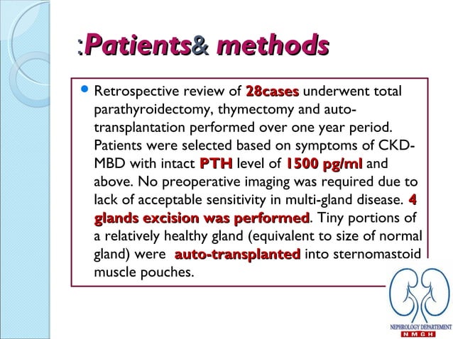 Parathyroidectomy | PPT | Thyroid Disorders | Endocrine and Metabolic ...