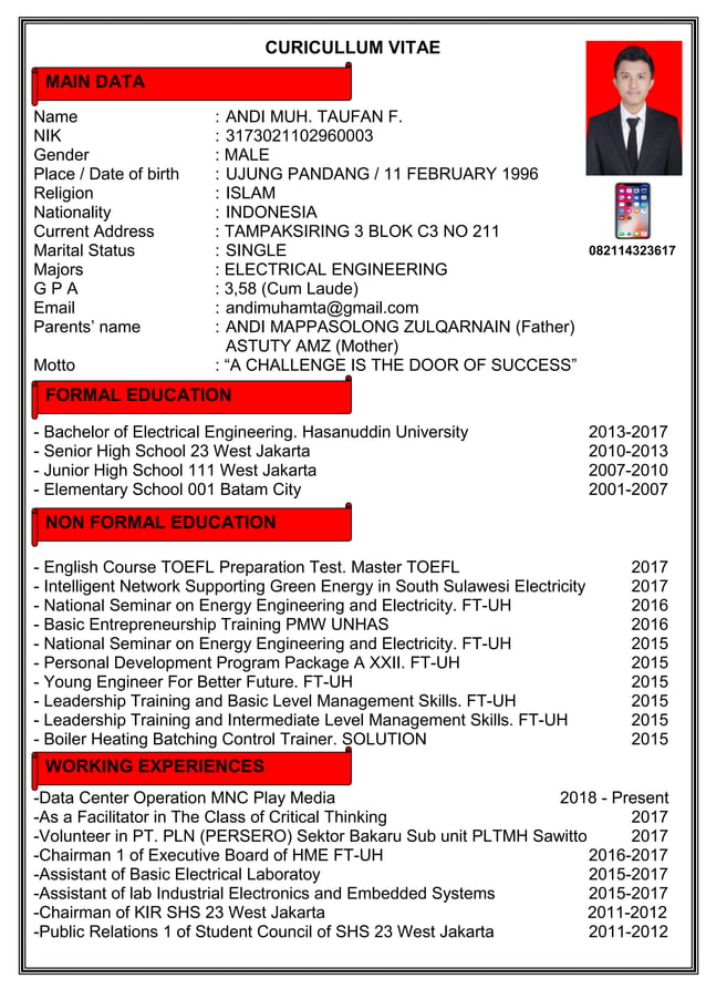Cv lamar pekerjaan taufan | PDF