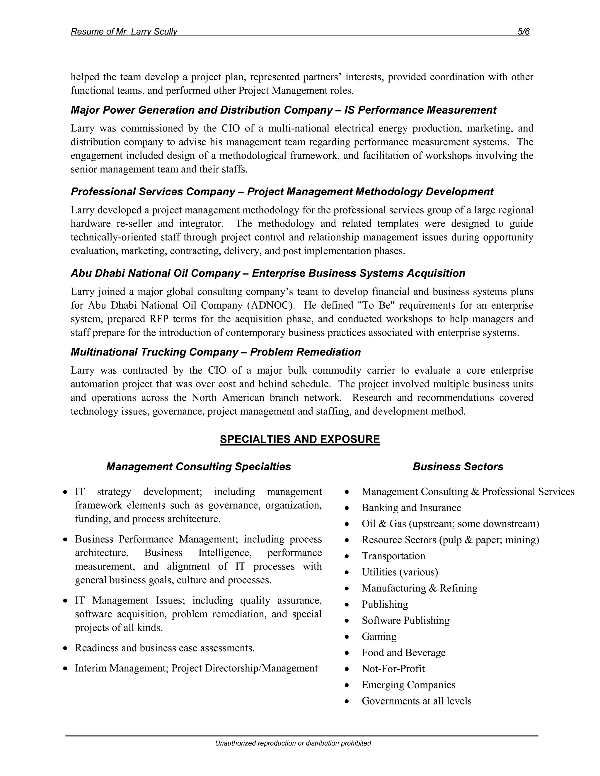 Cv Larry Scully | PDF