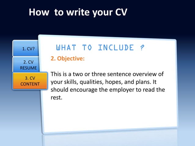 Cv lecture | PPT