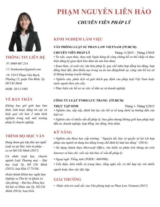Cv_Legal Officer_Pham Nguyen Lien Hao | PDF