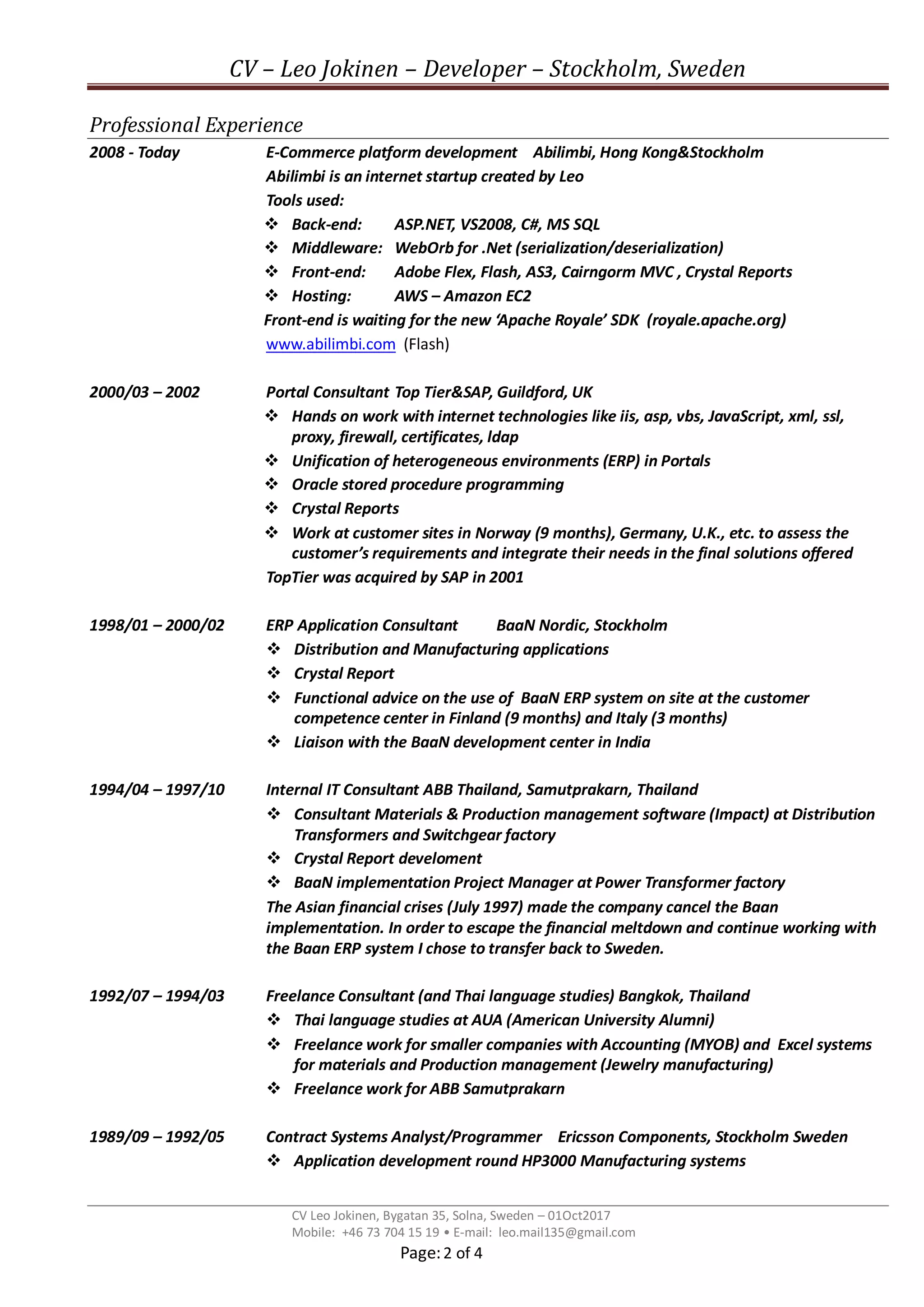 Cv leo jokinen eng v100 2017 | PDF