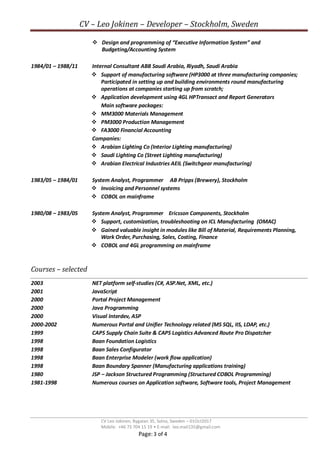 Cv leo jokinen eng v100 2017 | PDF