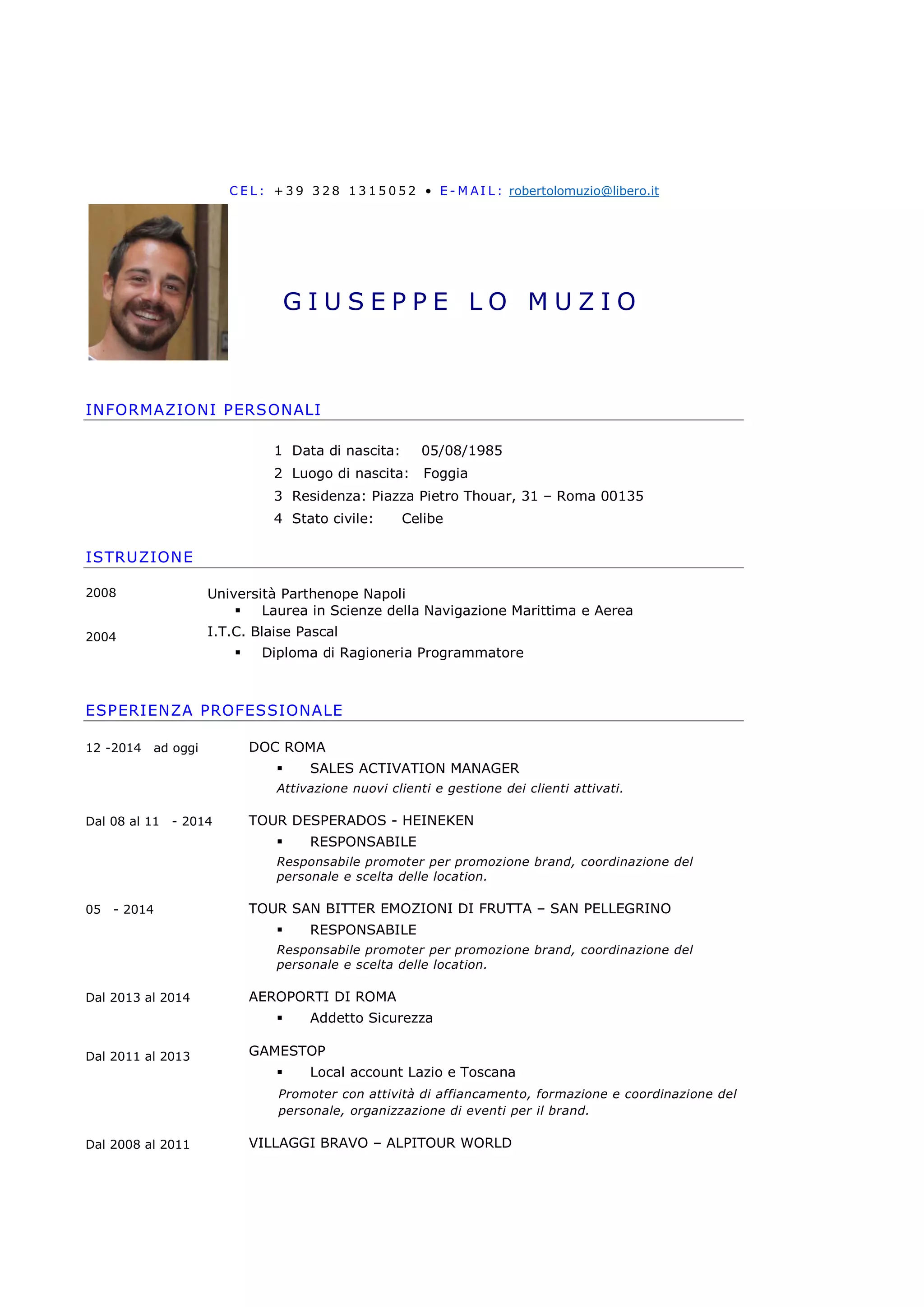 Cv lo muzio | PDF