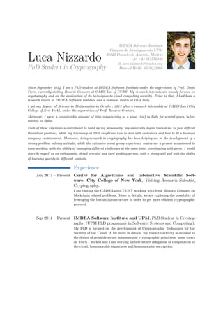 Cv luca nizzardo_full | PDF